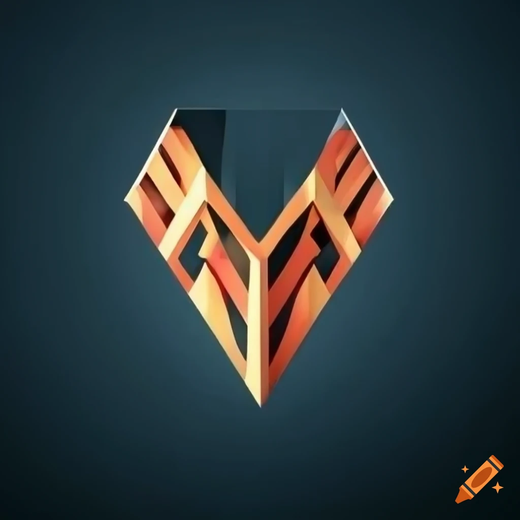 Art deco angular sharp geometric flame logo on Craiyon