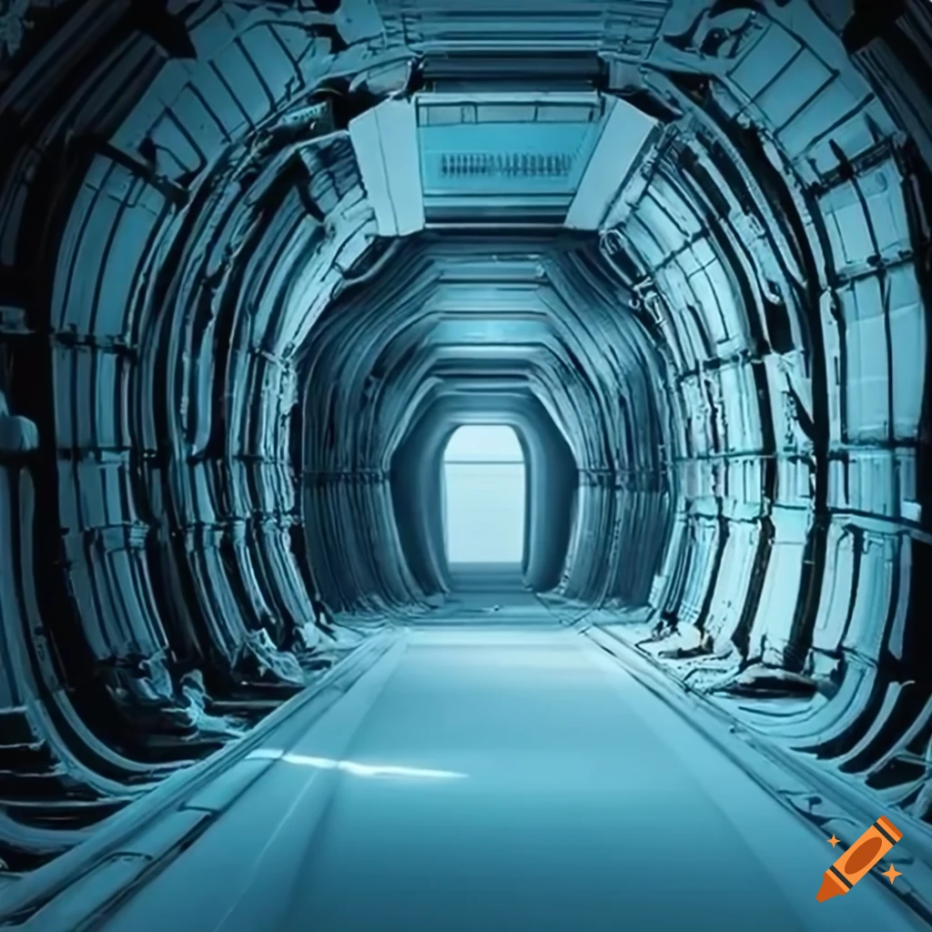 Corridors with Antarctic scientific gear in a sci-fi setting on Craiyon
