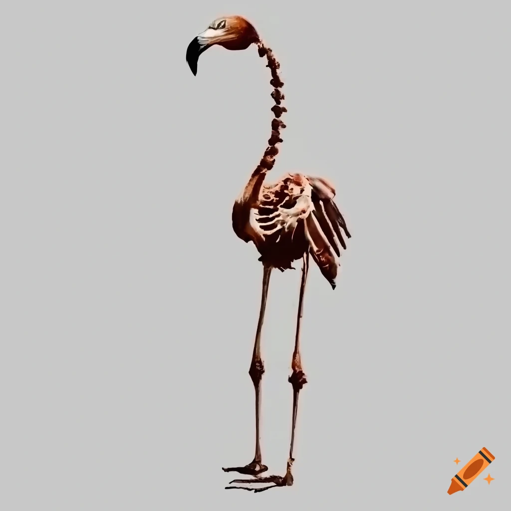 Flamingo skeleton detailed illustration in 4k resolution with fine ...