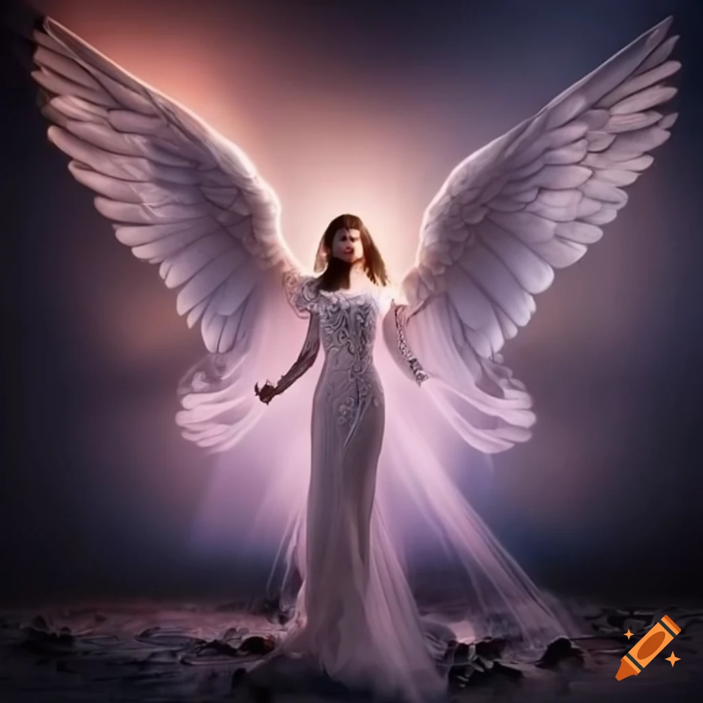 Stunning depiction of a seraph, a heavenly angelic being with intricate ...