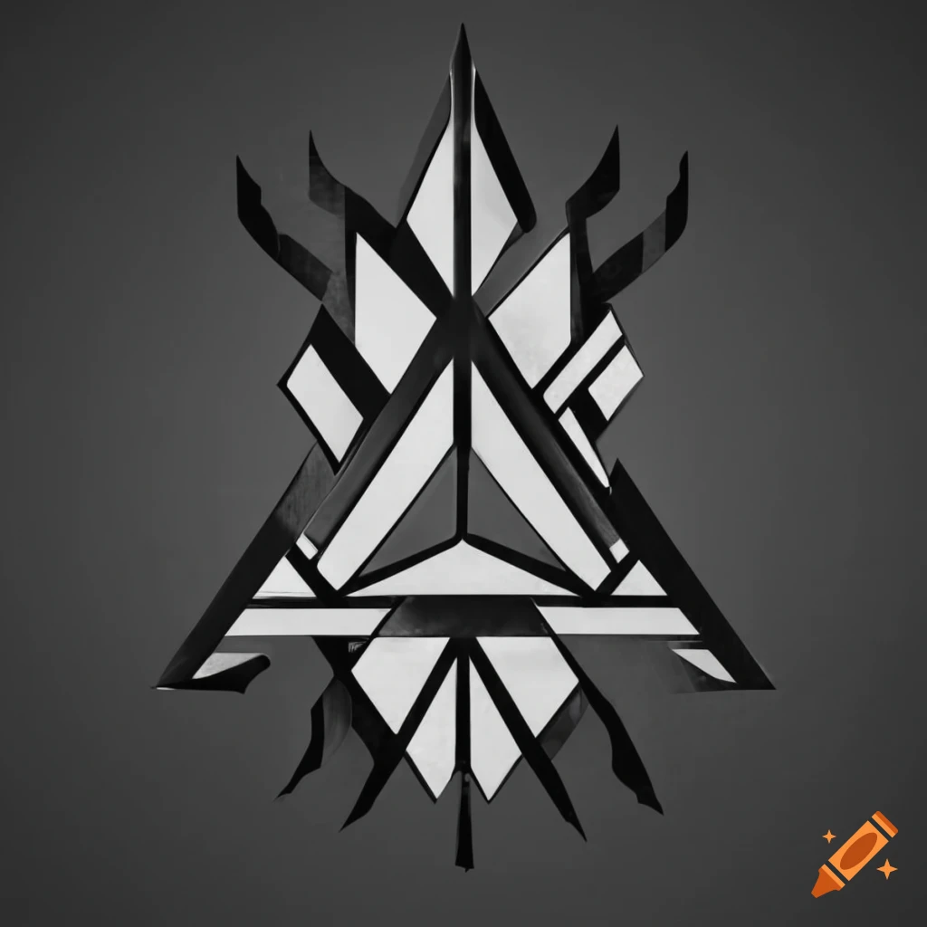 Art deco angular sharp geometric flame logo on Craiyon