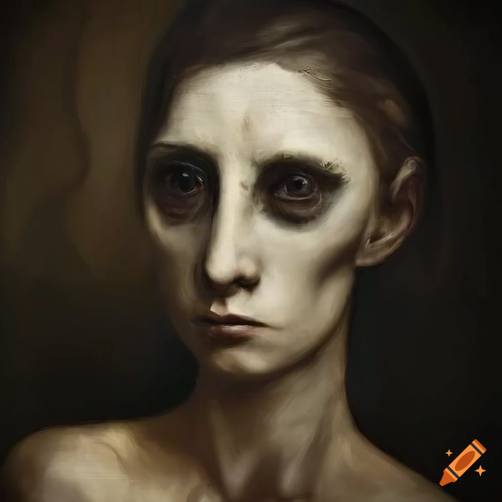 Abstract expressionistic portrait in 16th century style with unique ...