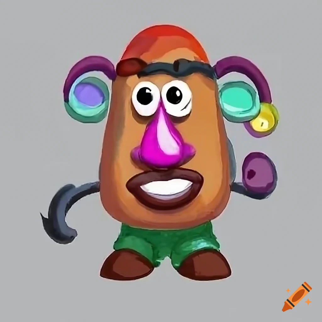 Mr. Potato Head portrayed as Duke Nuke'em on Craiyon