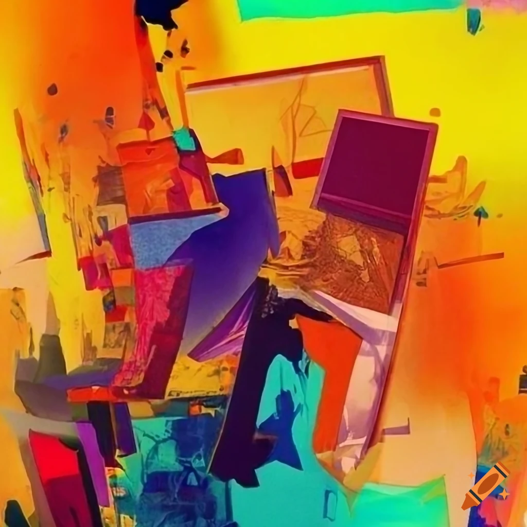 Abstract multi-layered collages with chaotic composition inspired by ...