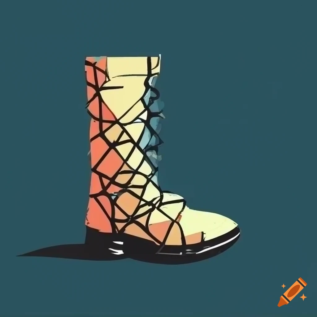 Geometric 2D Stomping Boot Vector Art Logo on Craiyon