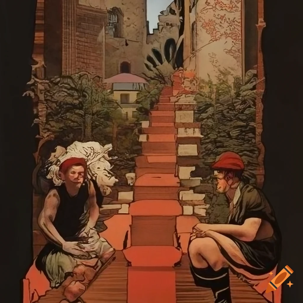 Engaging travel poster with a blend of artistic styles on Craiyon