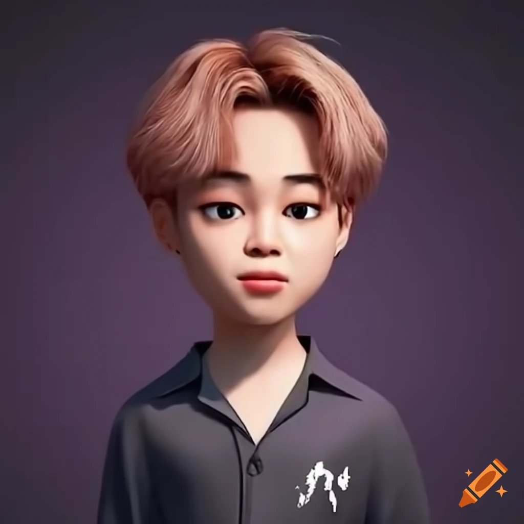 Animated kid with a resemblance to BTS Jimin on Craiyon