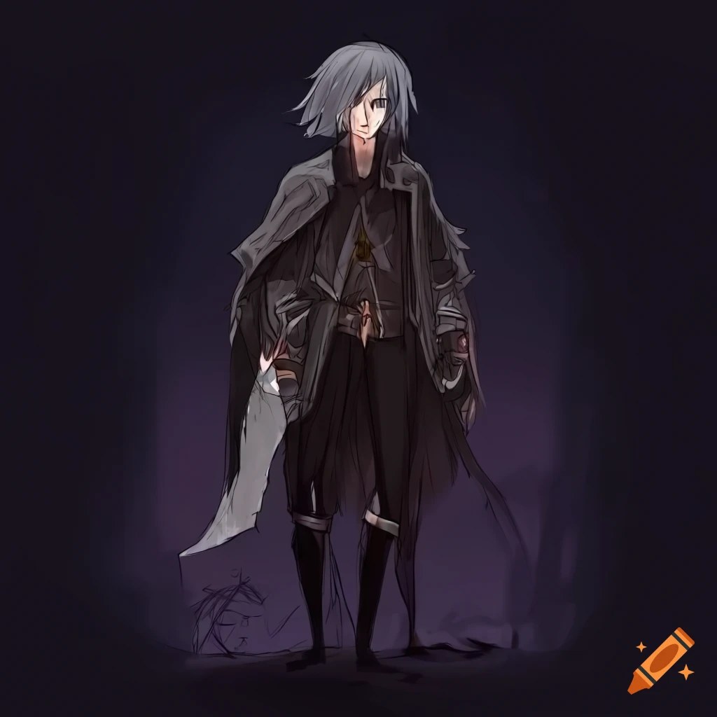 Character design of black-haired Magniform Vesperian from Deepwoken on ...