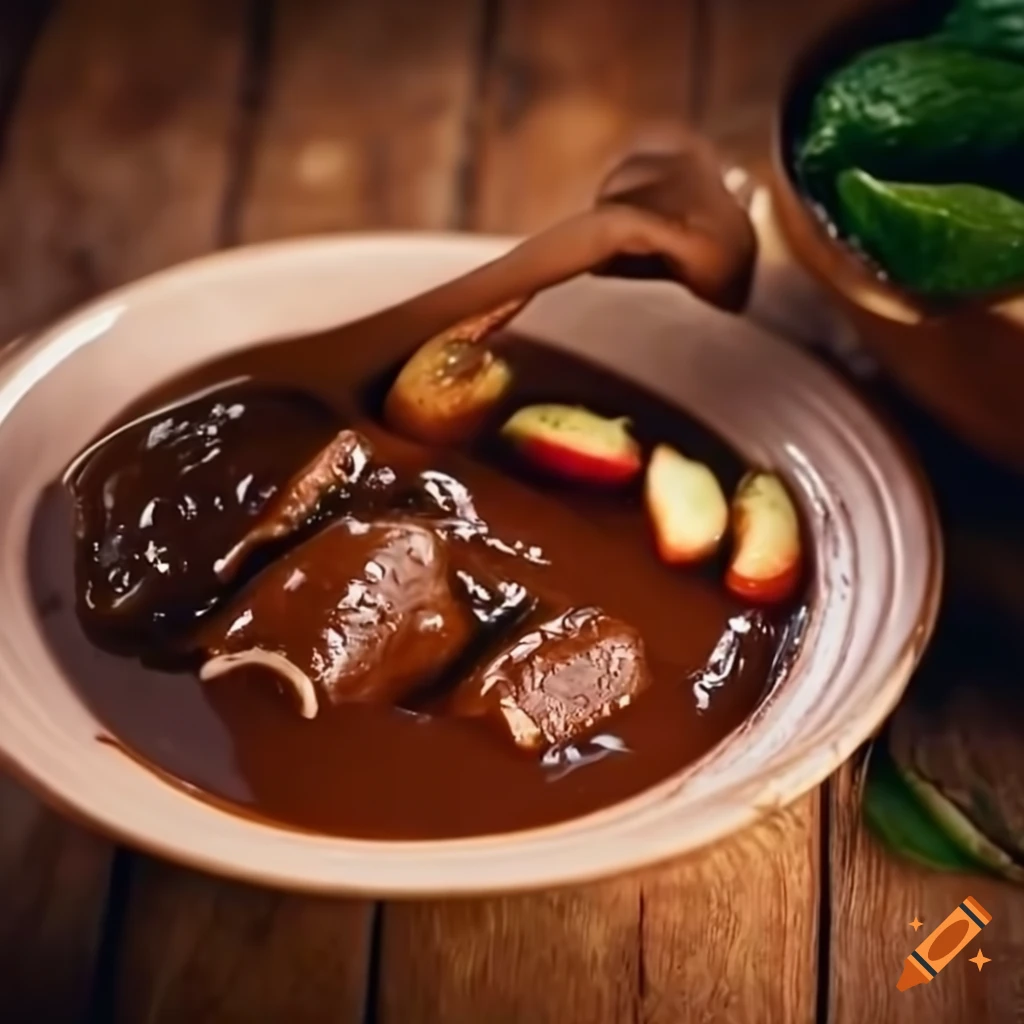 Woman cooking Mexican mole with guavas in white clothes on Craiyon