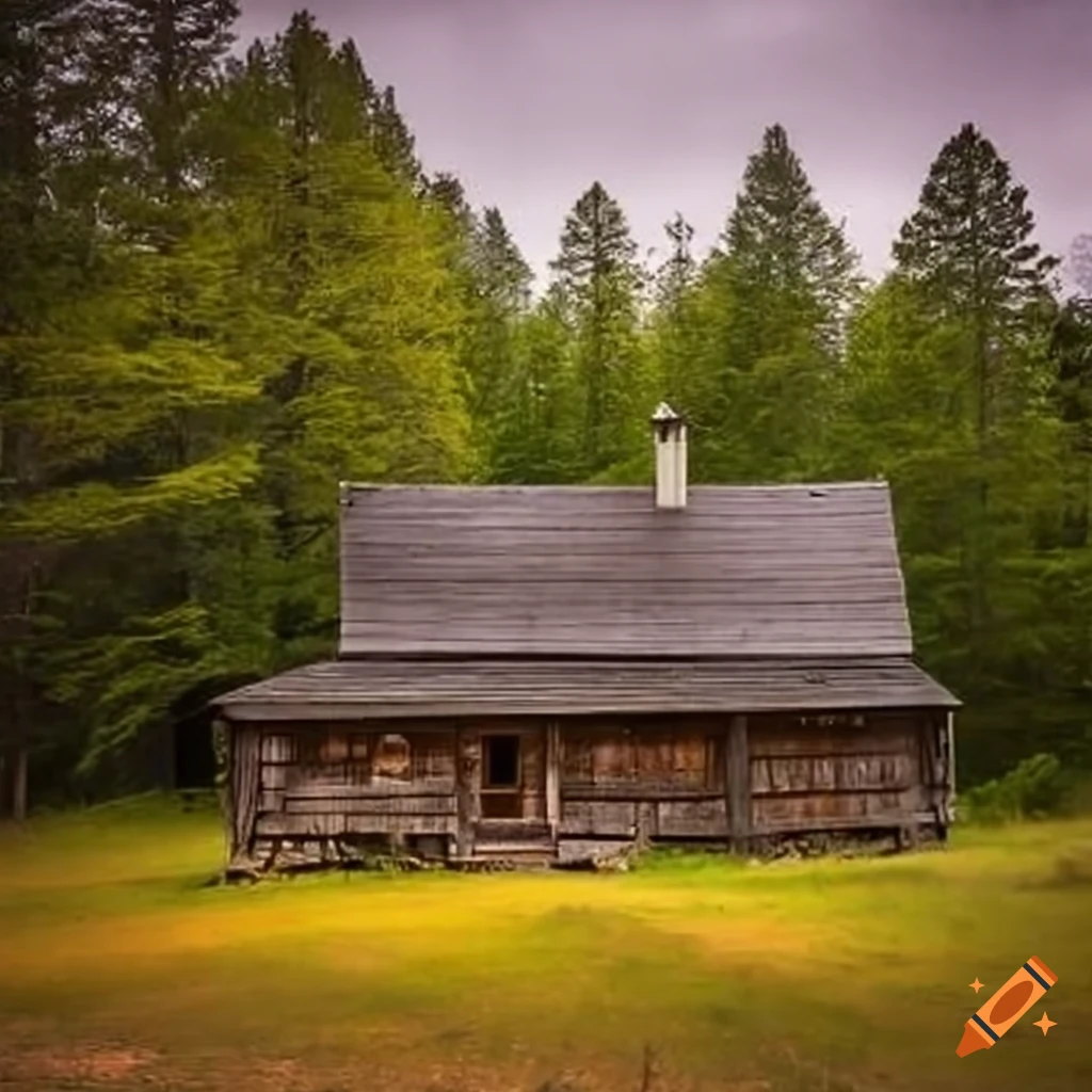 American countryside with wooden western house on Craiyon
