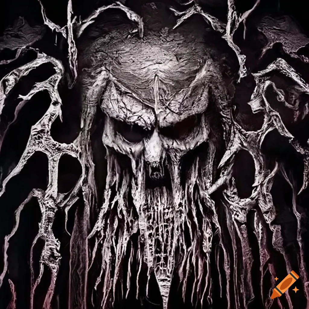 Death metal band logo with the text 'necrotic ritual' on Craiyon