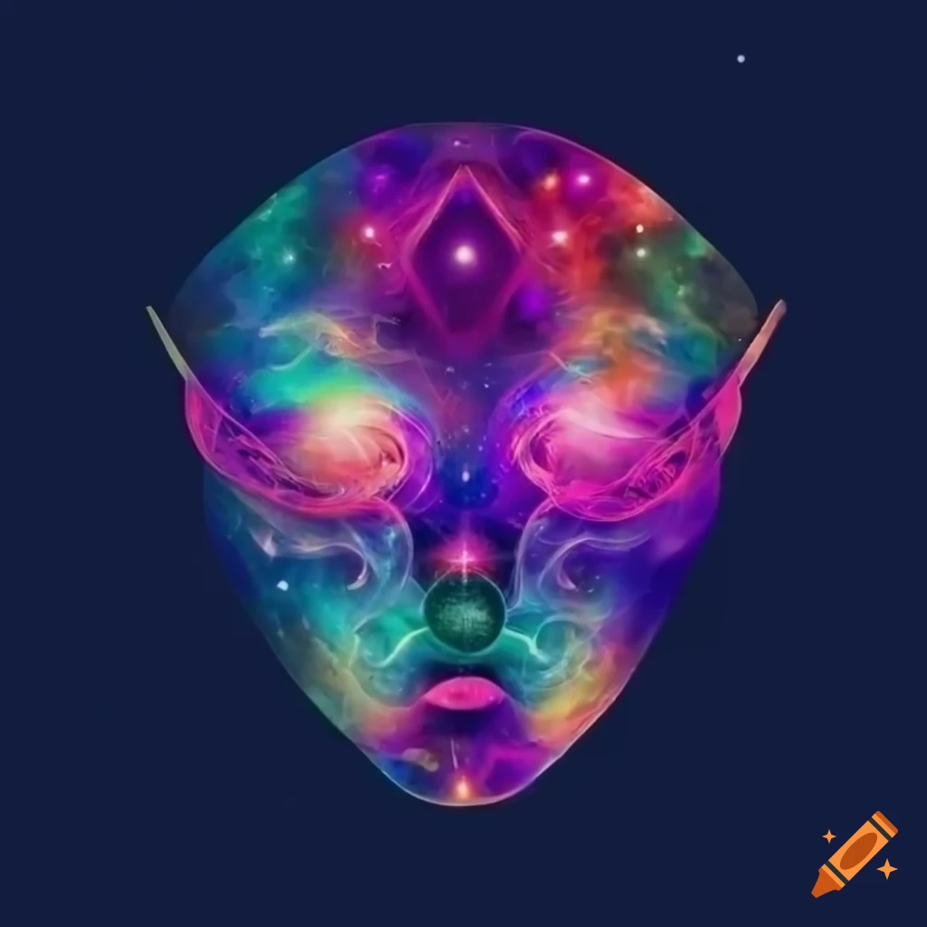 Cosmic radiance mask logo with angular minimalism style on Craiyon