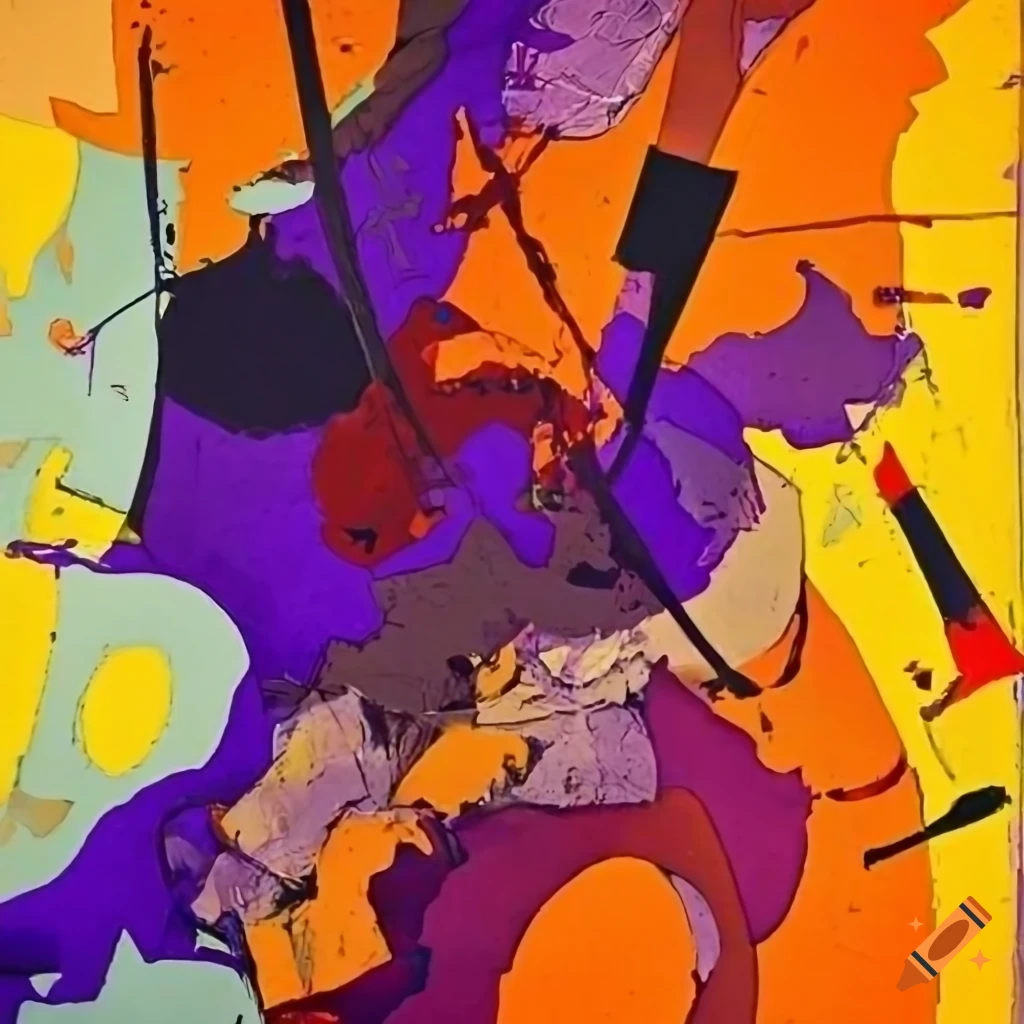 Abstract comic book art collage with chaotic composition influenced by ...