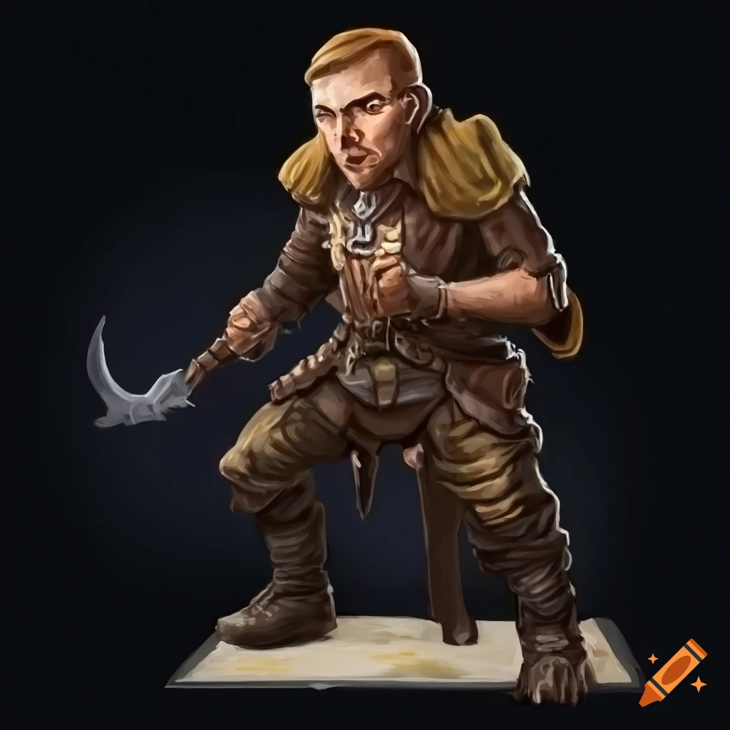 Male halfling rogue standing in a Dungeons and Dragons fantasy art ...