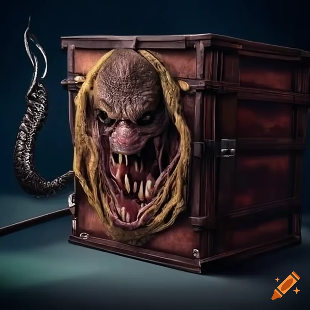 Monster book of monsters crossed with a storage chest on Craiyon
