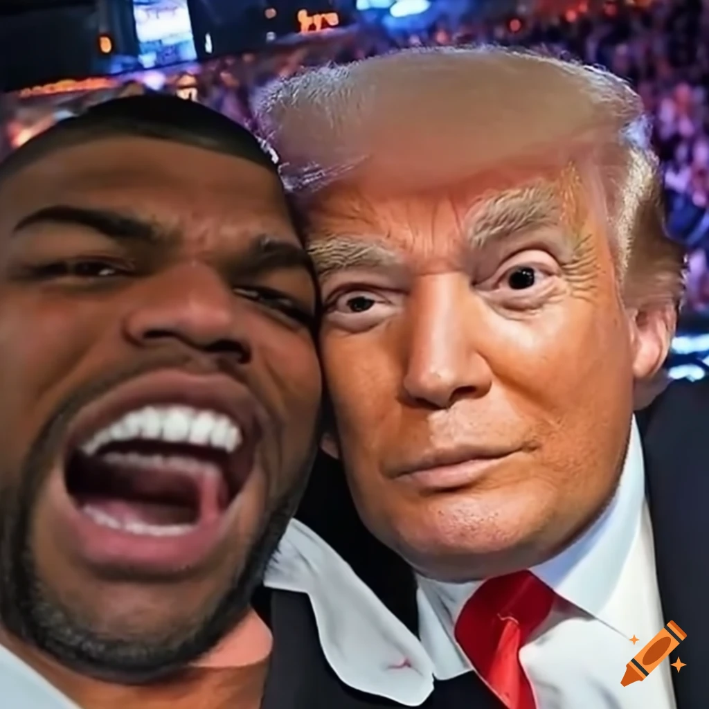Donald trump taking a selfie with quinton rampage jackson in the ufc ...