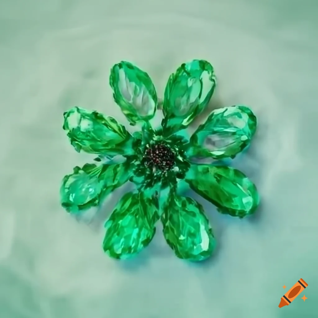 Emerald flower on Craiyon