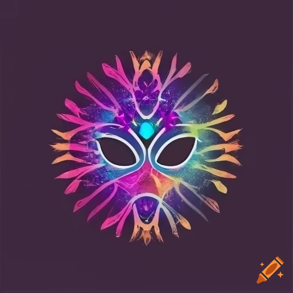 Cosmic radiance mask logo in angular minimalism style on Craiyon