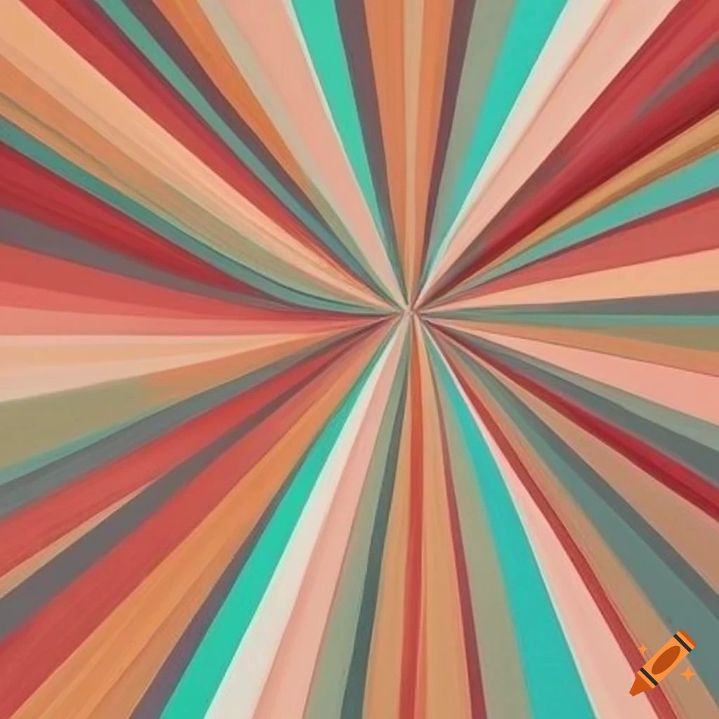 Radial bold stripes in grey, toffee red, and sea green colors on Craiyon