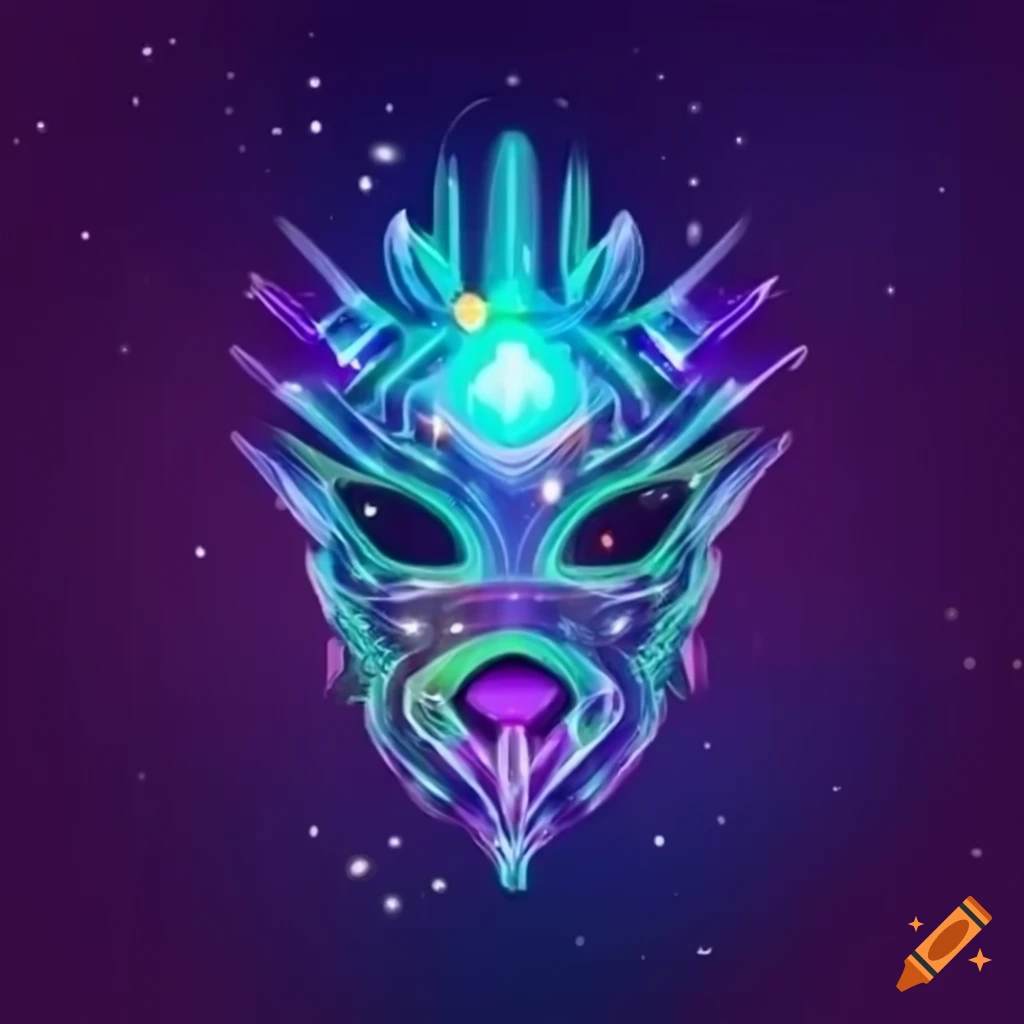 Cosmic radiance mask logo with angular minimalism style on Craiyon