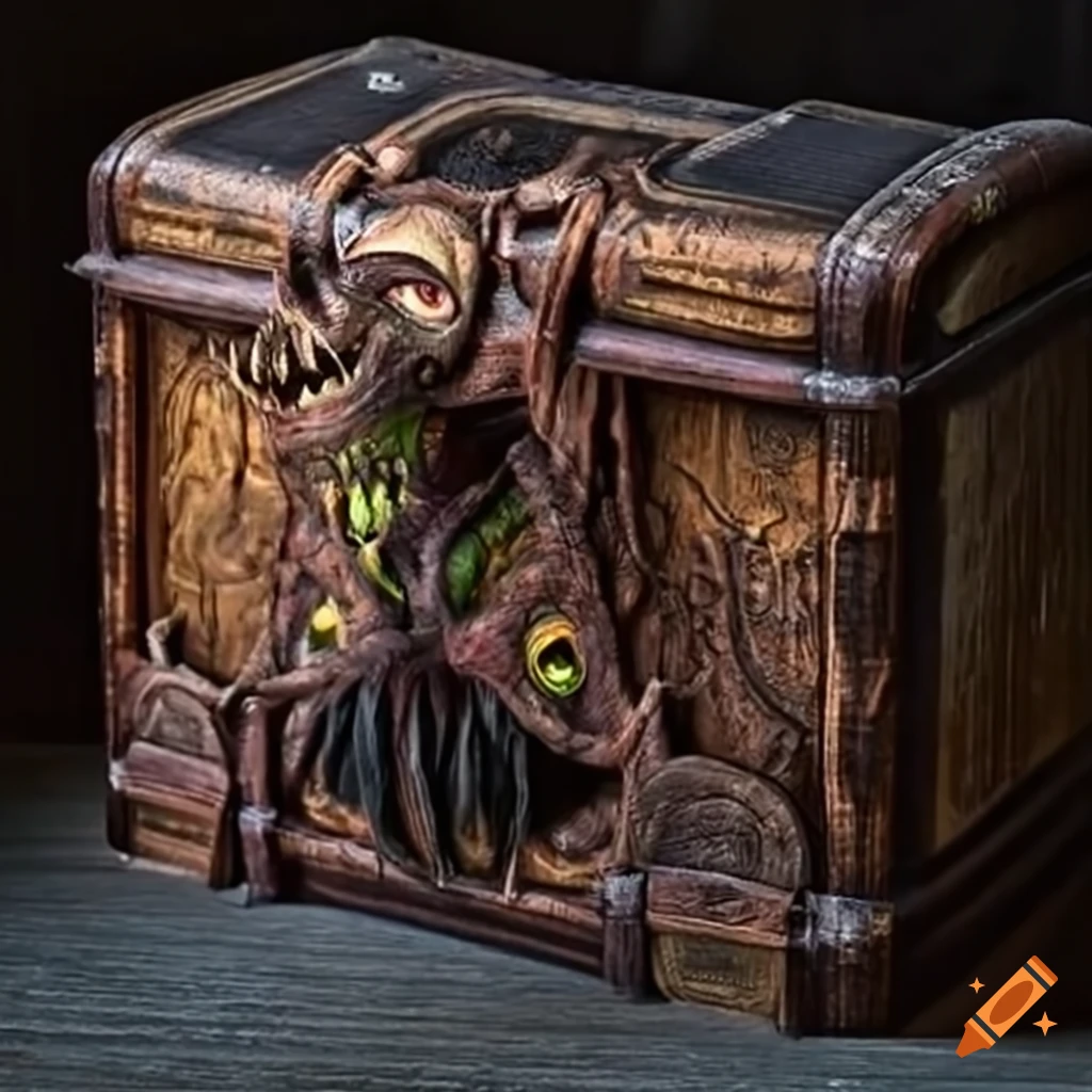 Monster book of monsters combined with a storage chest on Craiyon