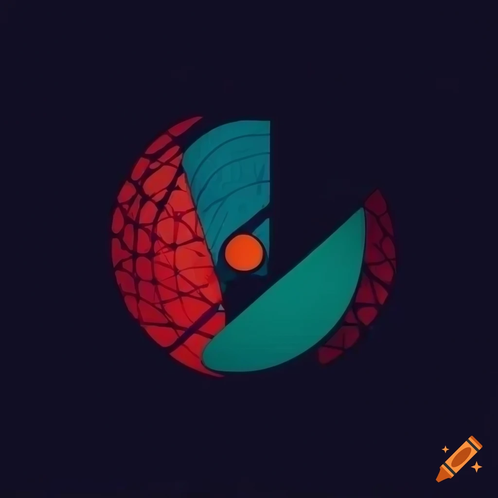 Complex abstract irregular 2d logo on Craiyon