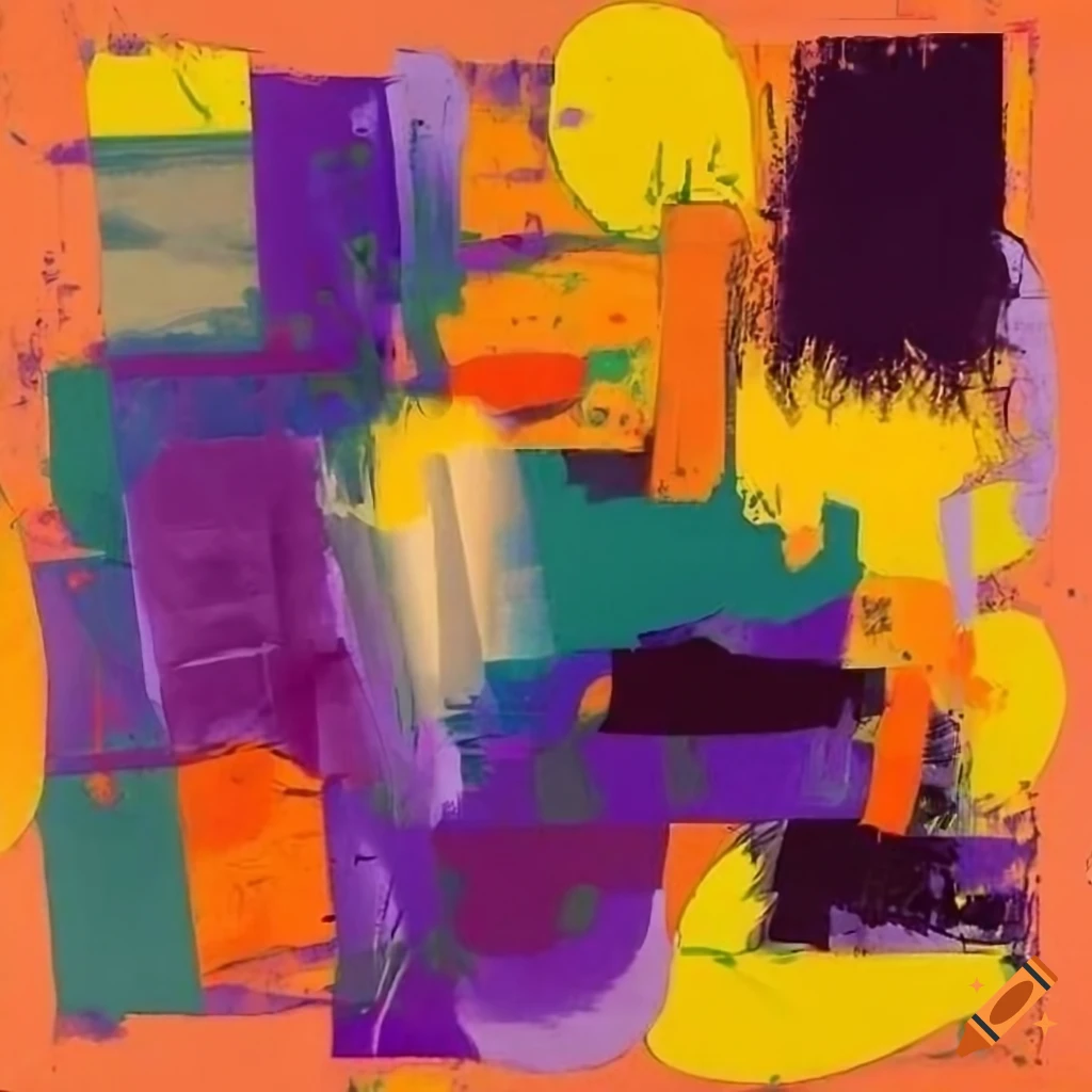 Abstract comic book art collage with chaotic composition influenced by ...