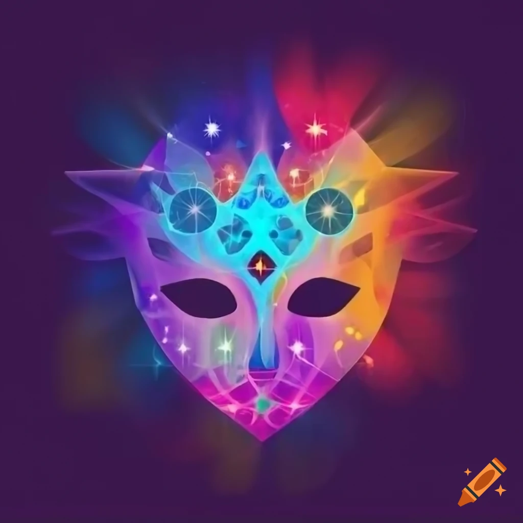 Cosmic radiance mask logo with angular minimalism style on Craiyon