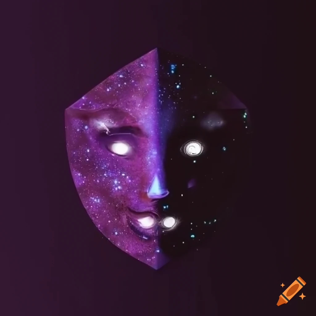 Cosmic radiance mask logo in angular minimalism style on Craiyon