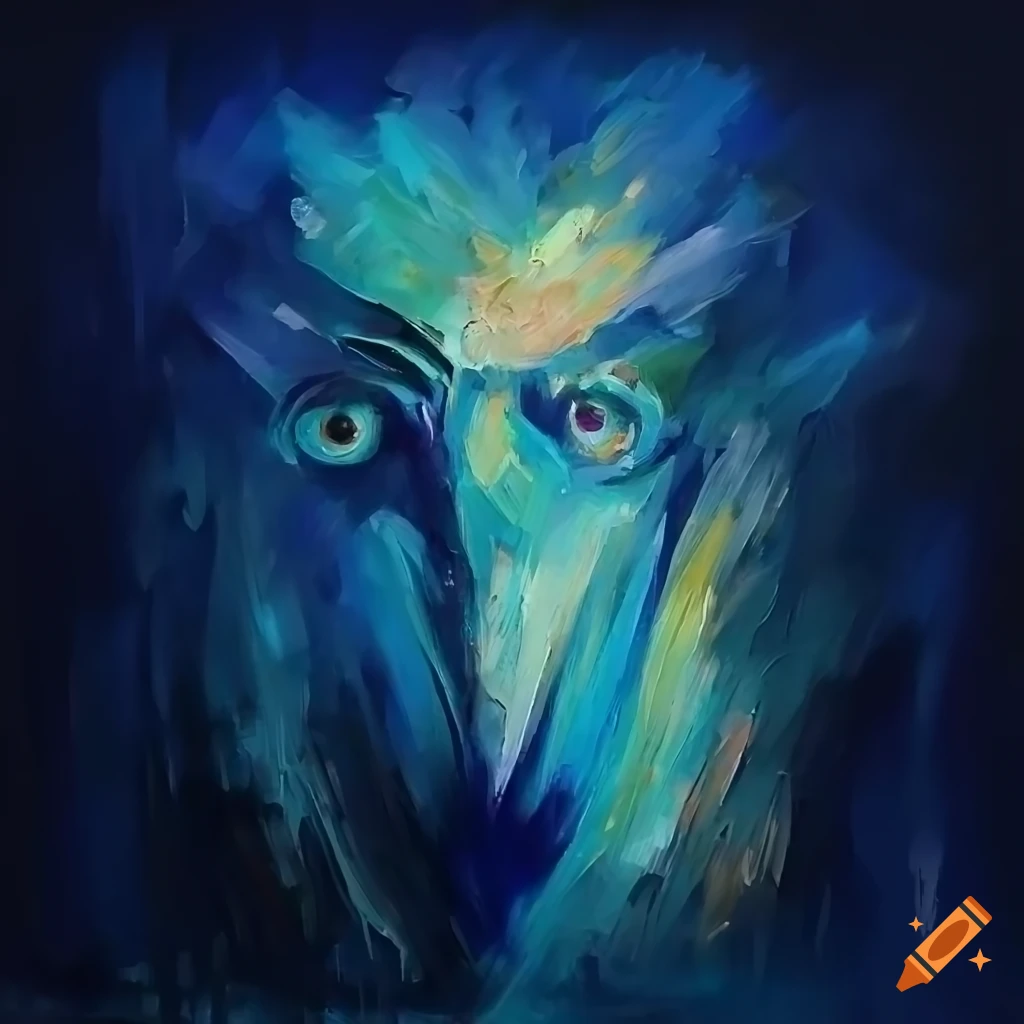 Abstract expressionistic Viking style oil painting depicting anguish ...