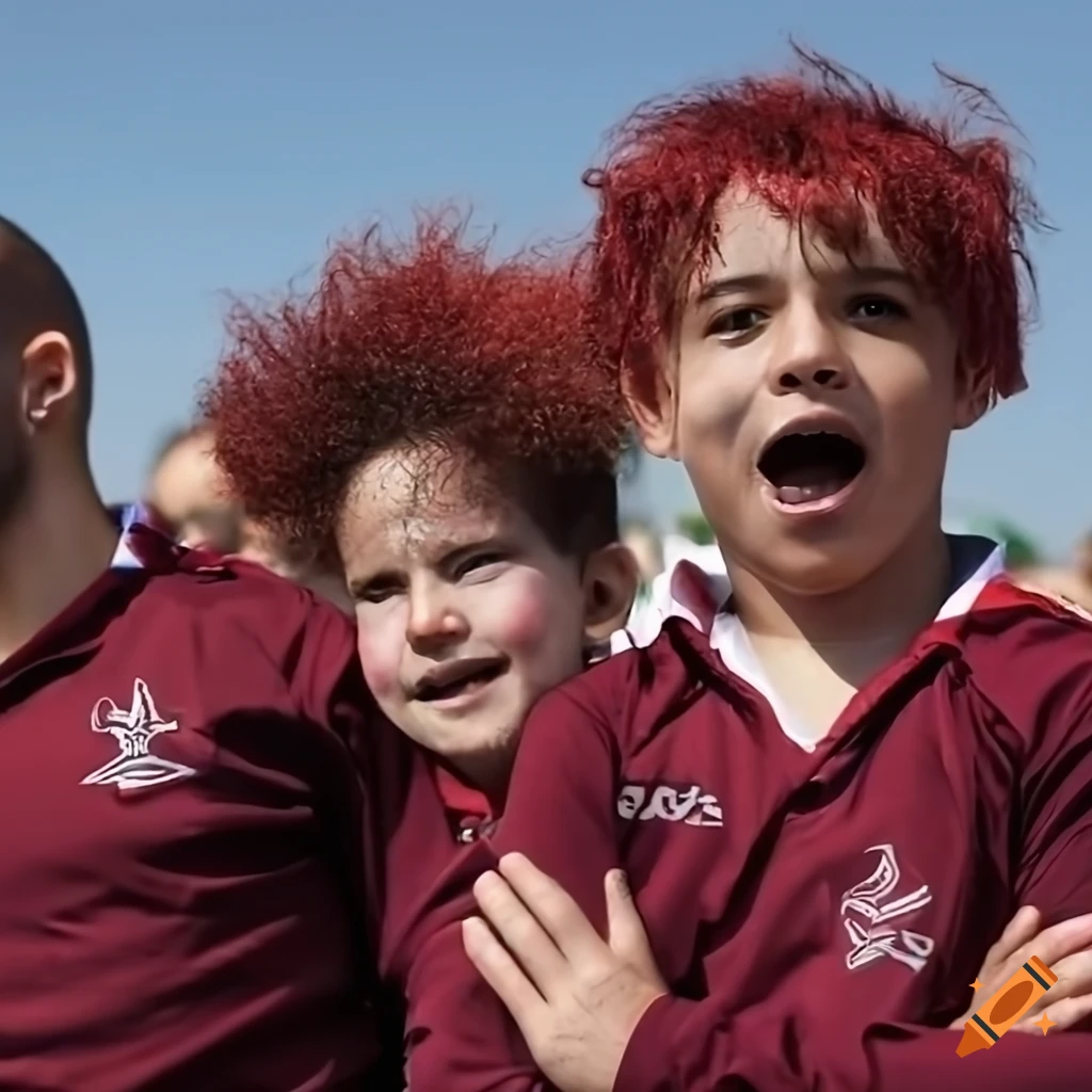 Crowd of rugby fans celebrating their team's championship win on Craiyon