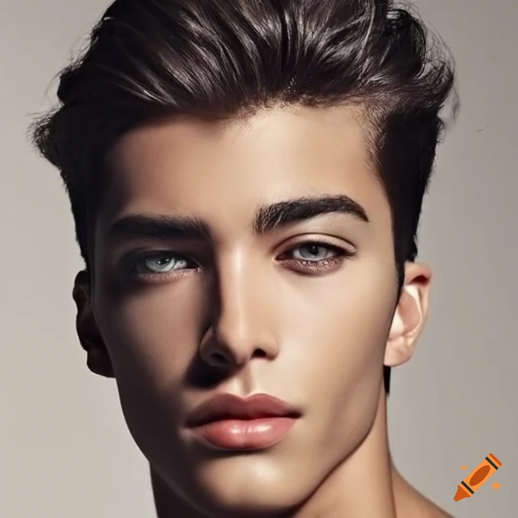 Handsome male supermodel with striking features on Craiyon