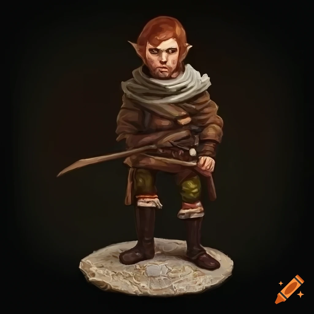 Male halfling rogue standing in a dungeons and dragons fantasy art ...