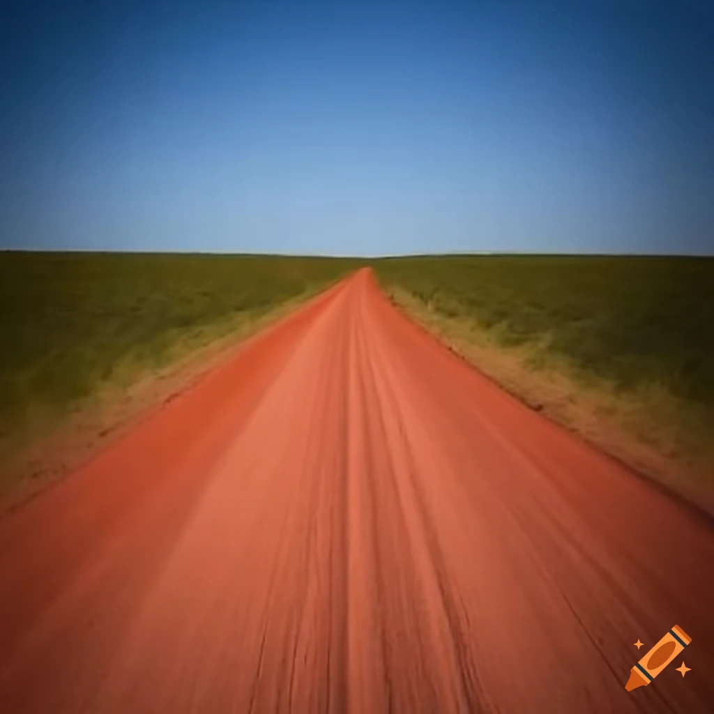 Oklahoma red dirt road landscape on Craiyon
