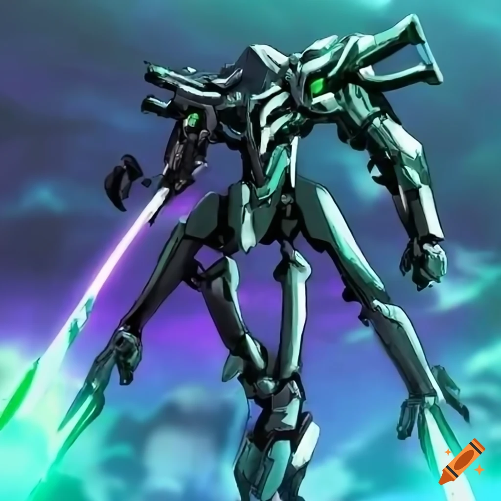 Alien mech from fafner dead aggressor with black color scheme and neon ...