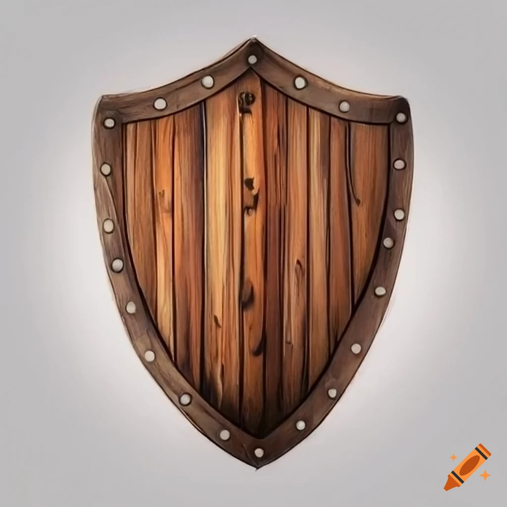Wooden shield measuring 32x32 on Craiyon