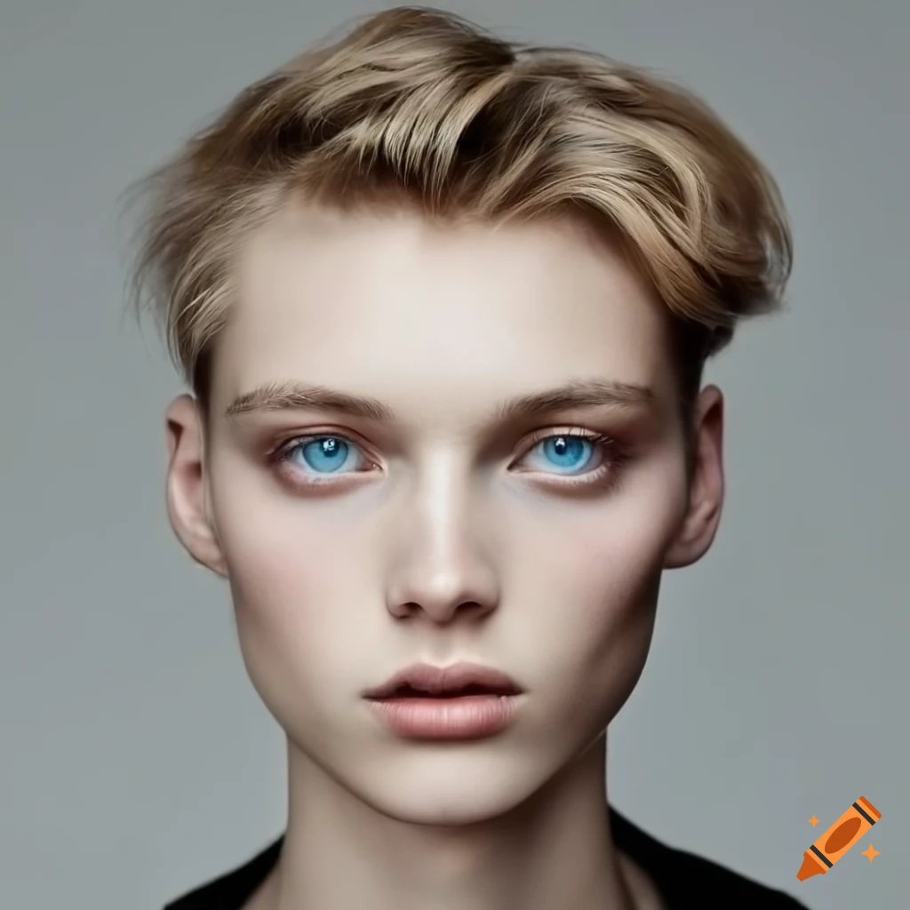 Portrait of an ethereal male student with striking features on Craiyon