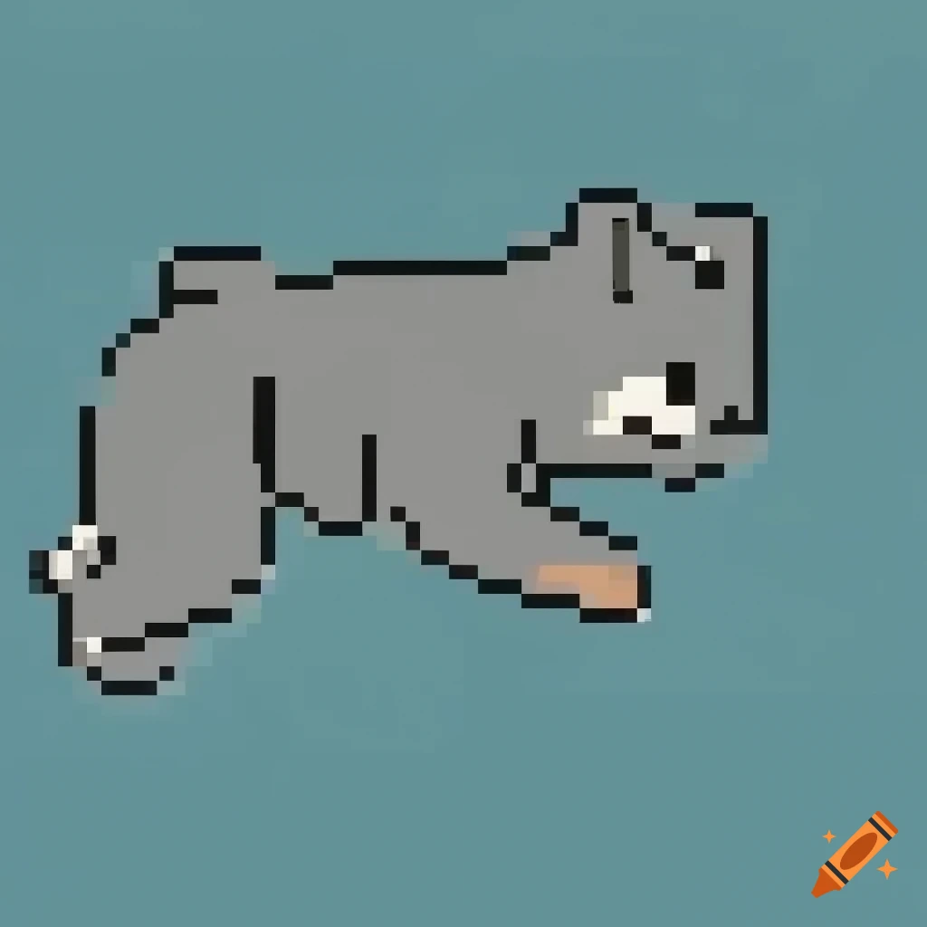 Pixel art cat running animation sprite in side view for 2D game on Craiyon