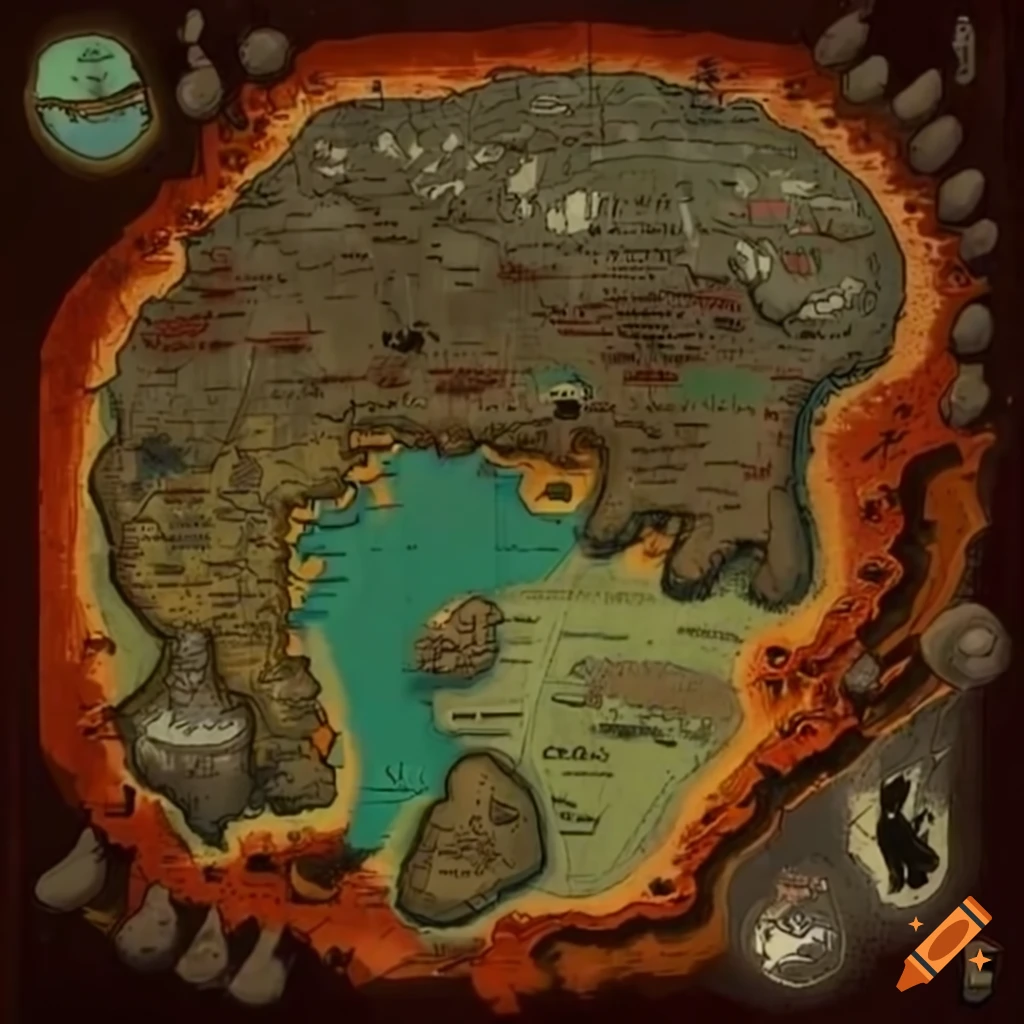 Map of a dystopian world with Avatar: The Last Airbender, Cyberpunk ...
