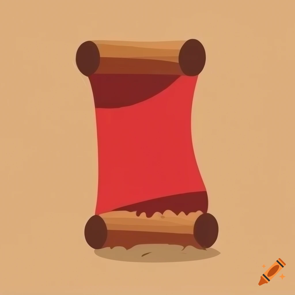 Medieval bloody parchment scroll vector icon in cartoon style on Craiyon