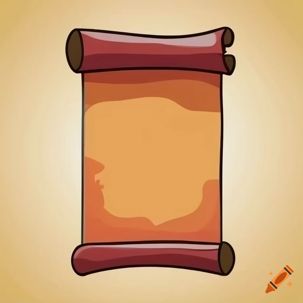 Medieval bloody parchment scroll in cartoon style on Craiyon