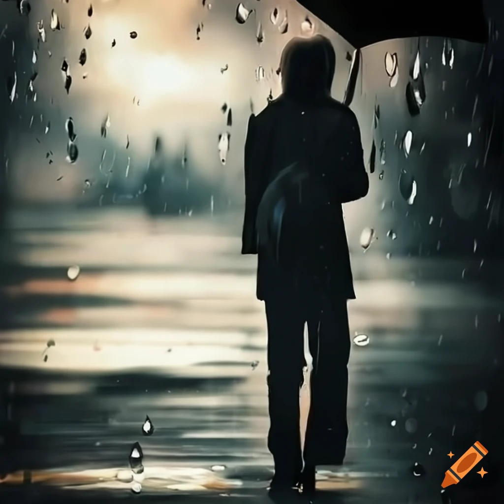 Books being rained on on Craiyon