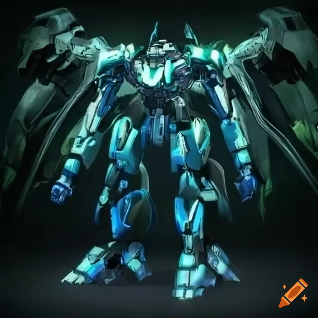 Alien mech with bulbous cockpit and bio-mechanical exoskeleton on Craiyon