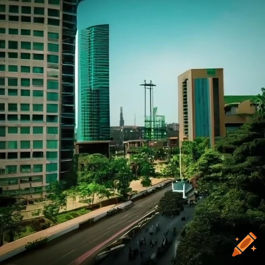 Modern buildings in Kigali, Rwanda surrounded by greenery on Craiyon
