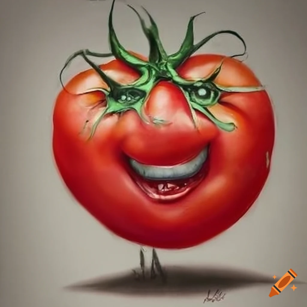 Tomato face with mozzarella on Craiyon