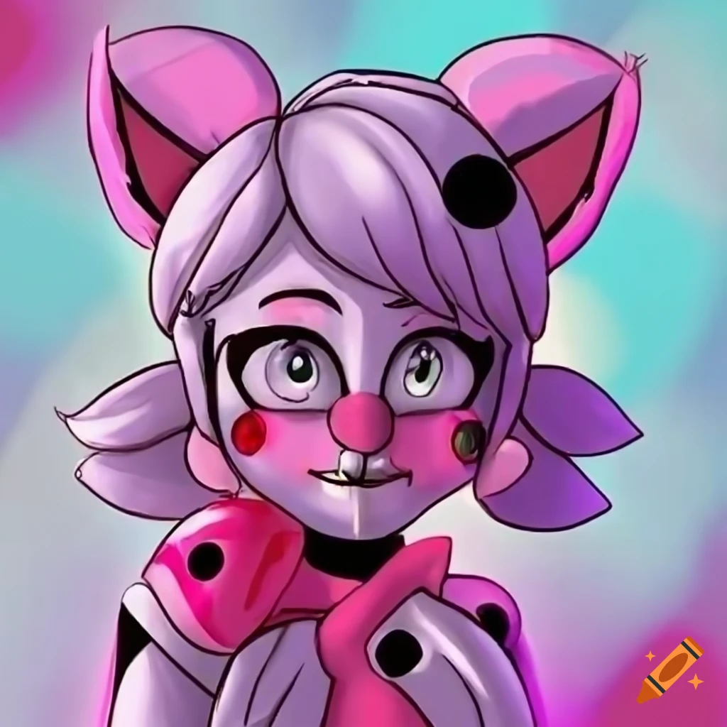 Artistic fusion of Marinette and Funtime Foxy characters on Craiyon