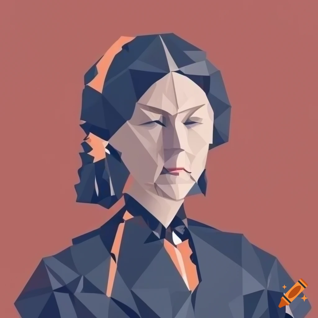 Minimalist low poly drawing of florence nightingale on Craiyon