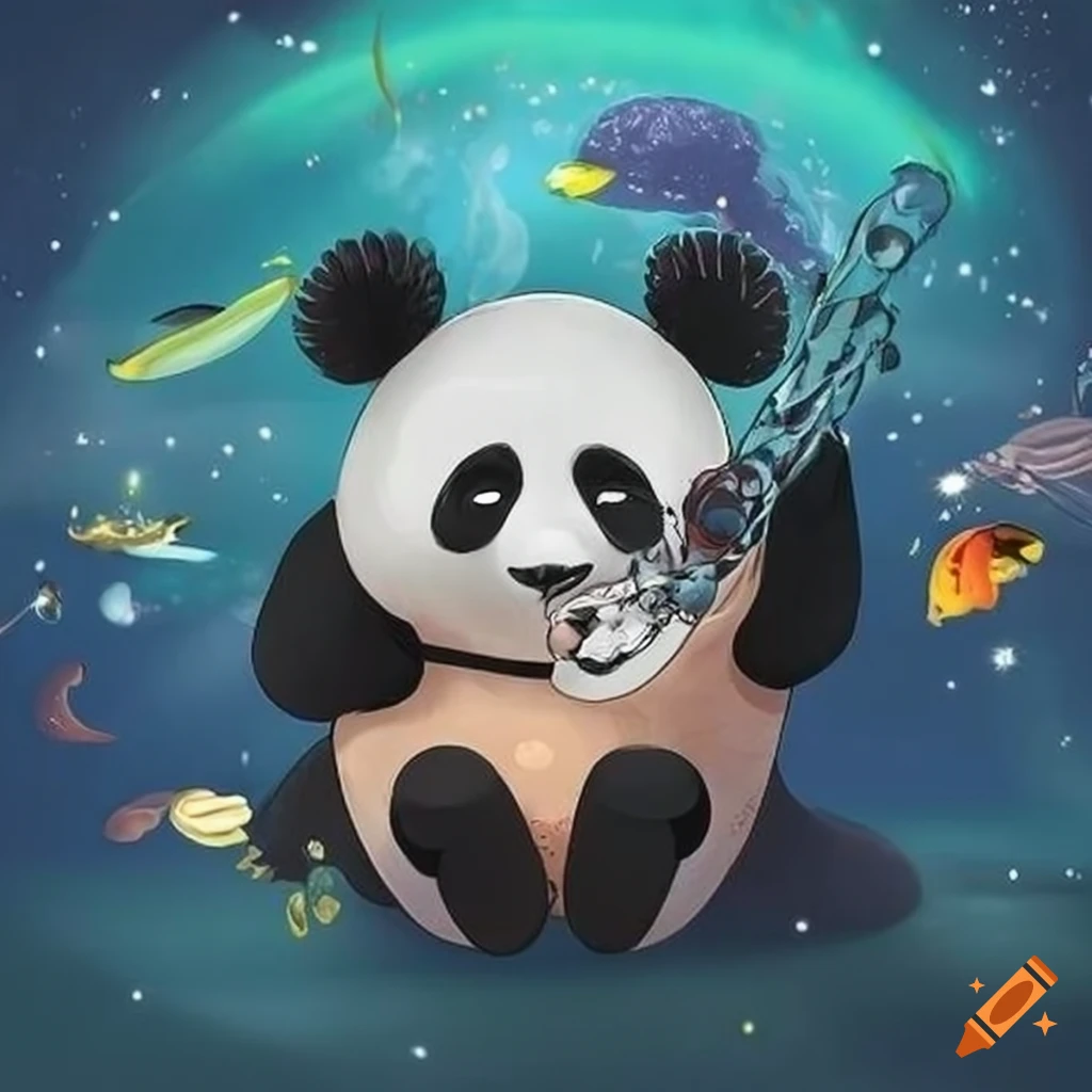 Panda in an ocean-themed space on Craiyon
