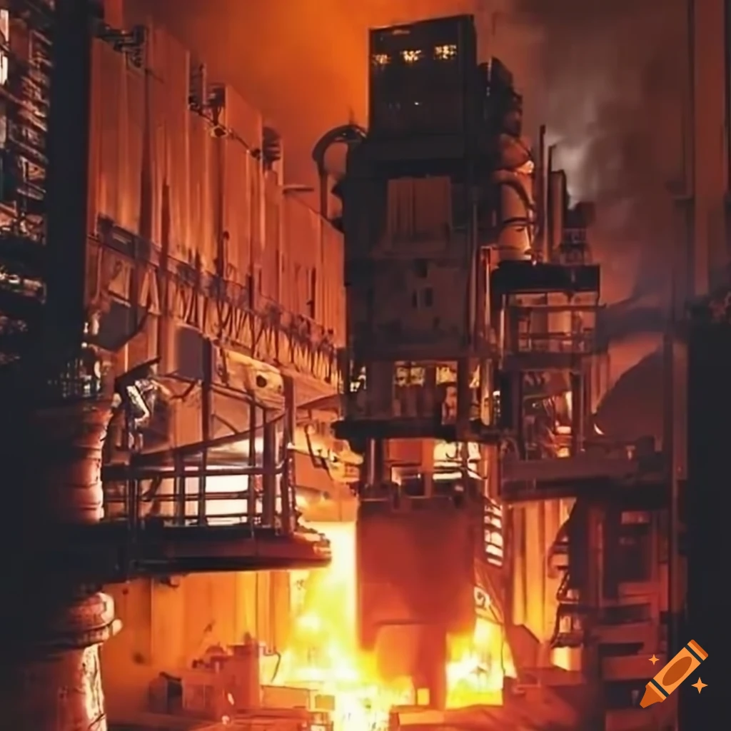 Industrial forge megastructure melter furnace on Craiyon