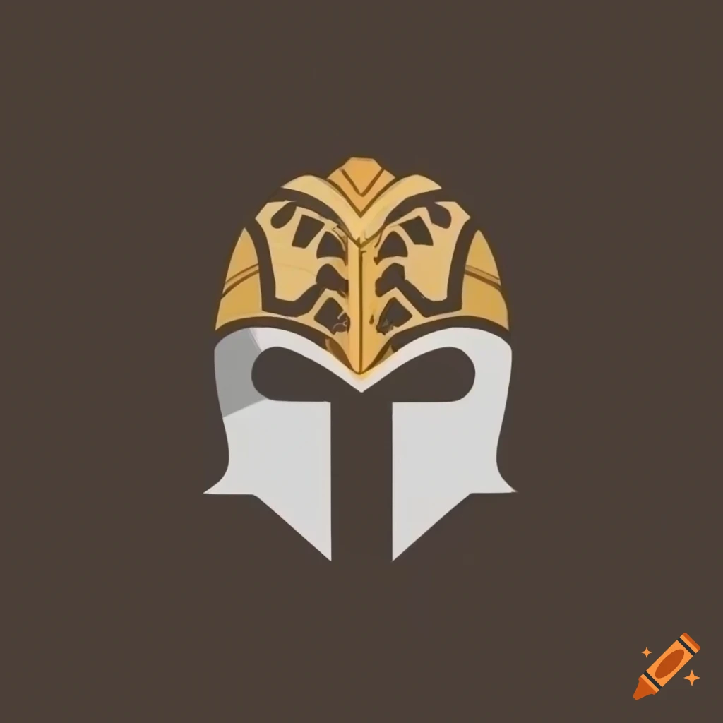 Stylized Art Deco helmet logo in 2D design on Craiyon